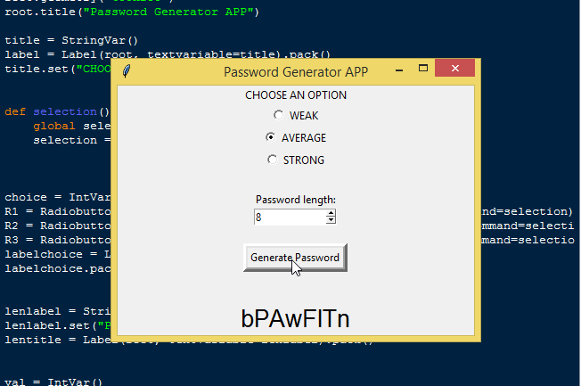 Simple Password Generator App Using Tkinter In Python Sourcecodester